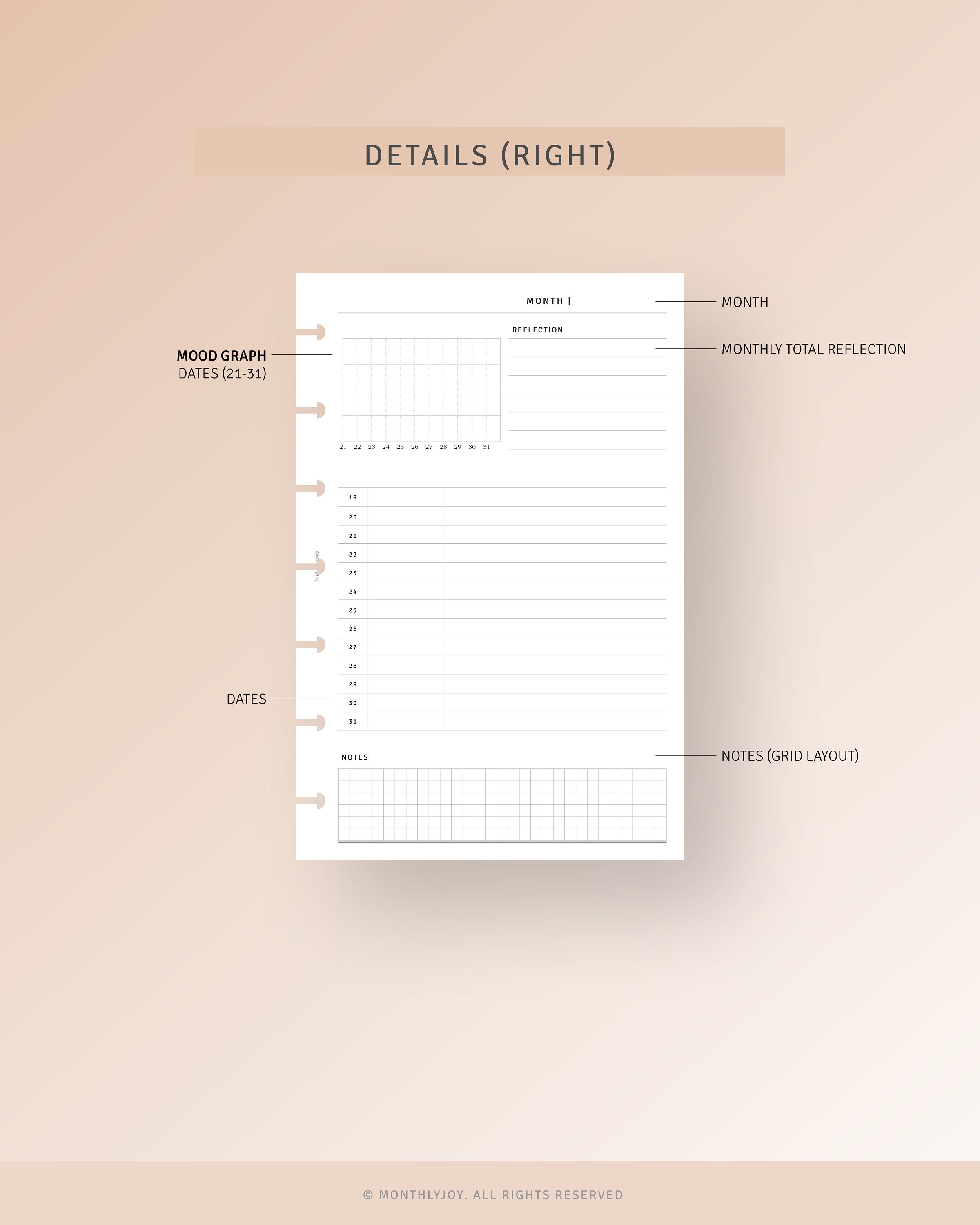 Printable Mood Tracker Template HP Mini Size Daily Emotion - Etsy