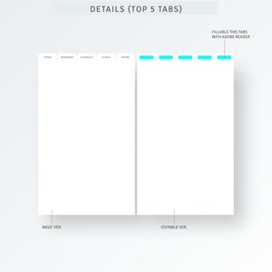 Planner Dividers Printable FC Compact Inserts, Editable Binder Side ...