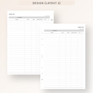 Wish List Tracker A5 Printable Planner Inserts, Online Shopping Tracker ...