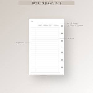 List Tracker Printable FC Compact Inserts, Grocery Shopping Wish List, Packing List, Daily ...