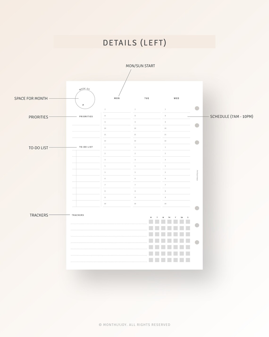 Weekly Hourly Schedule Template A5 Inserts Printable Weekly - Etsy