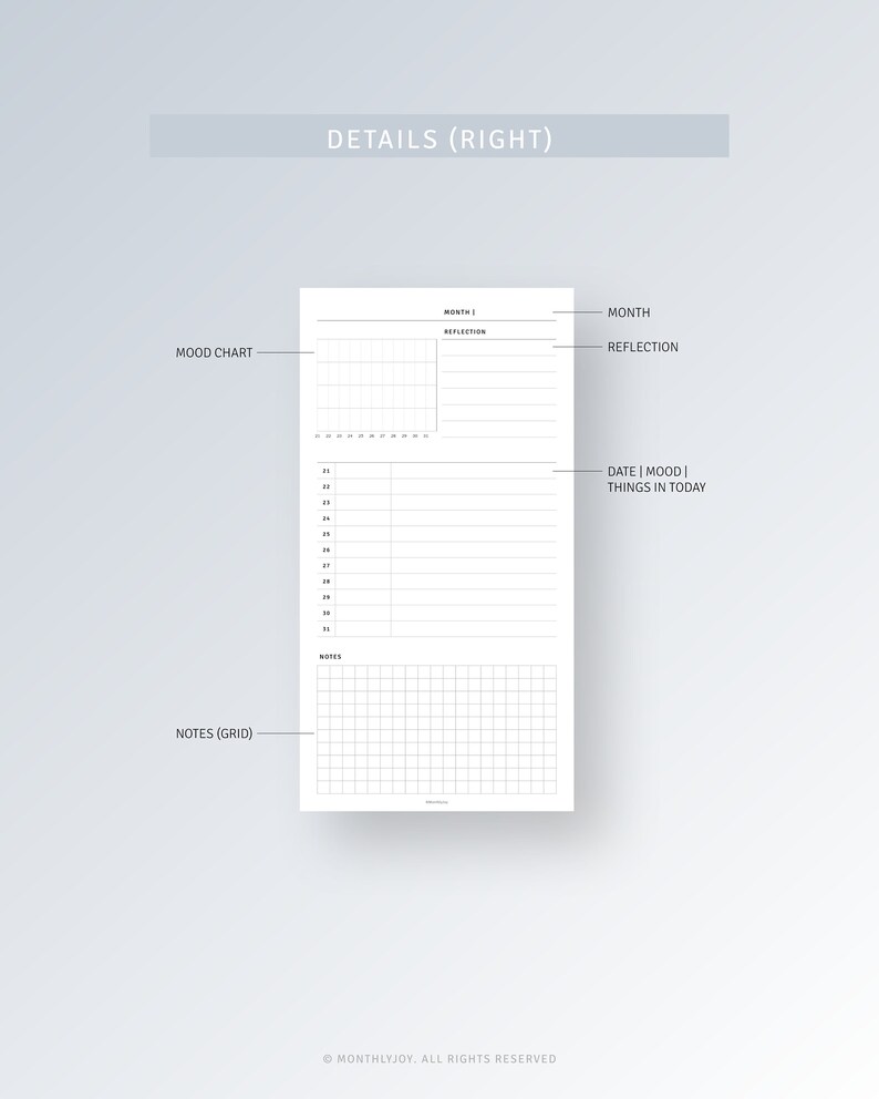 TN STANDARD | Mood Tracker Printable Monthly Mood Journal Template ...