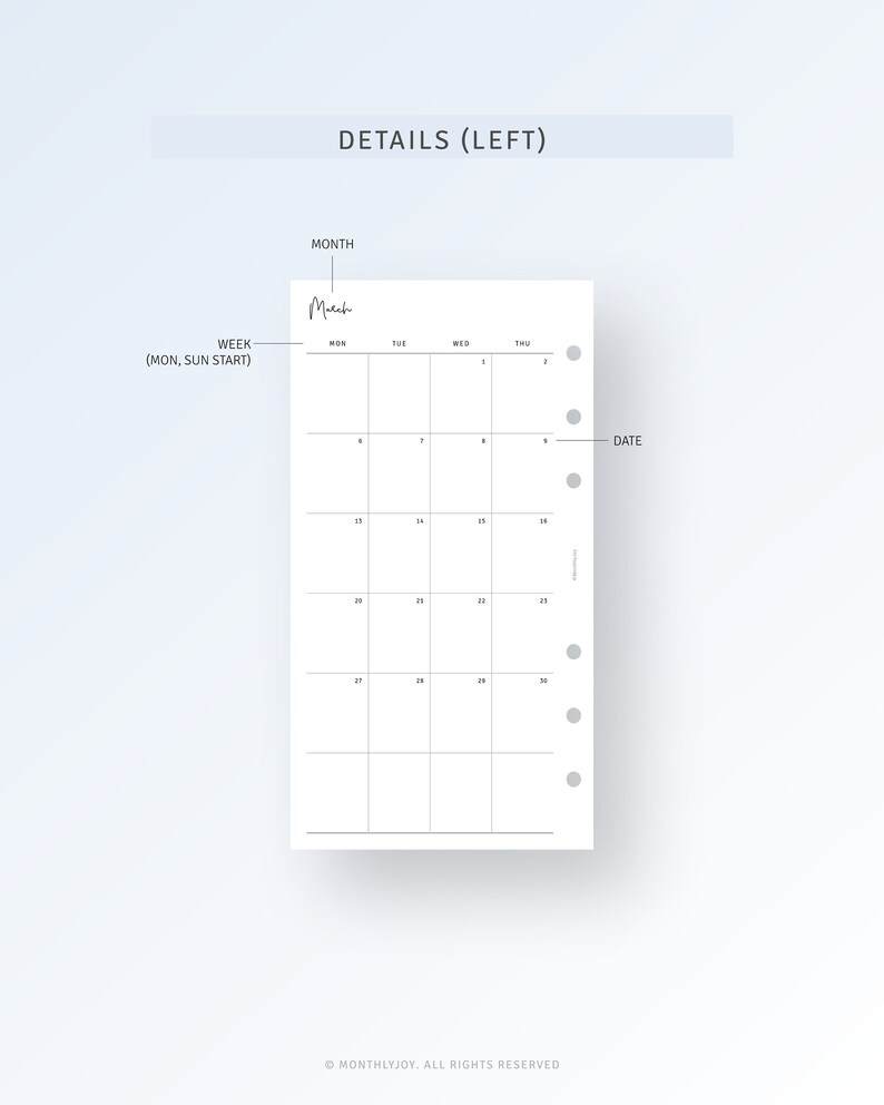 Personal 2023 Monthly Planner Pdf Printable Inserts Dated - Etsy