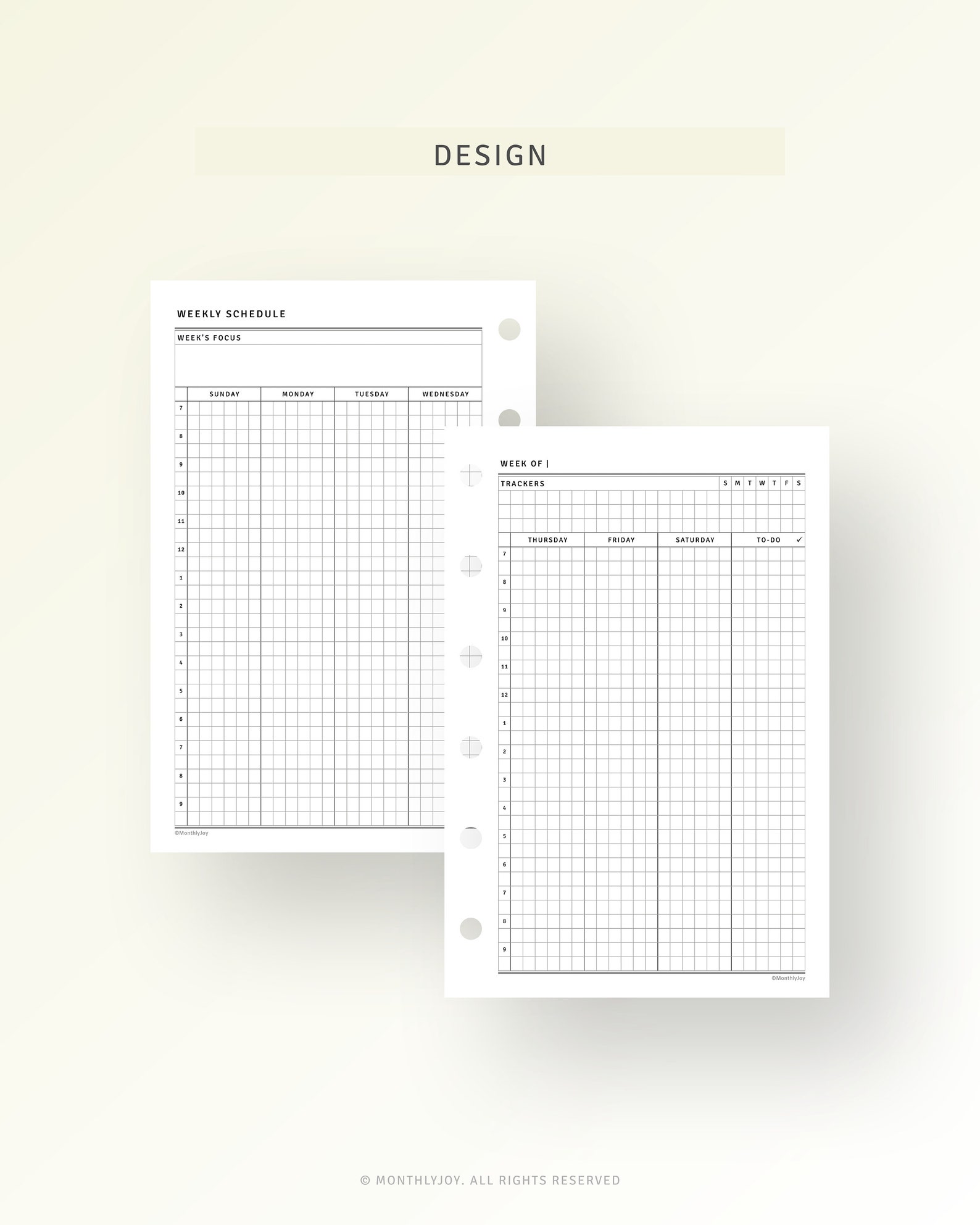 Pocket Size Printable Weekly Hourly Planner Template, Weekly Agenda ...