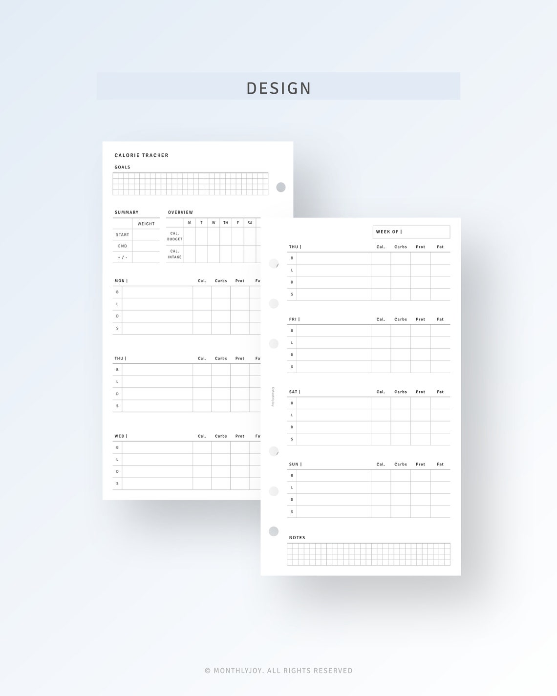 Personal Calorie Tracker Printable Food Diary Journal - Etsy