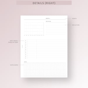 Daily Mood Tracker Printable HP Classic Size Inserts, Mindfulness ...