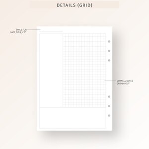 Cornell Notes Printable A5 Ring Inserts, Lecture Notes Template, School ...