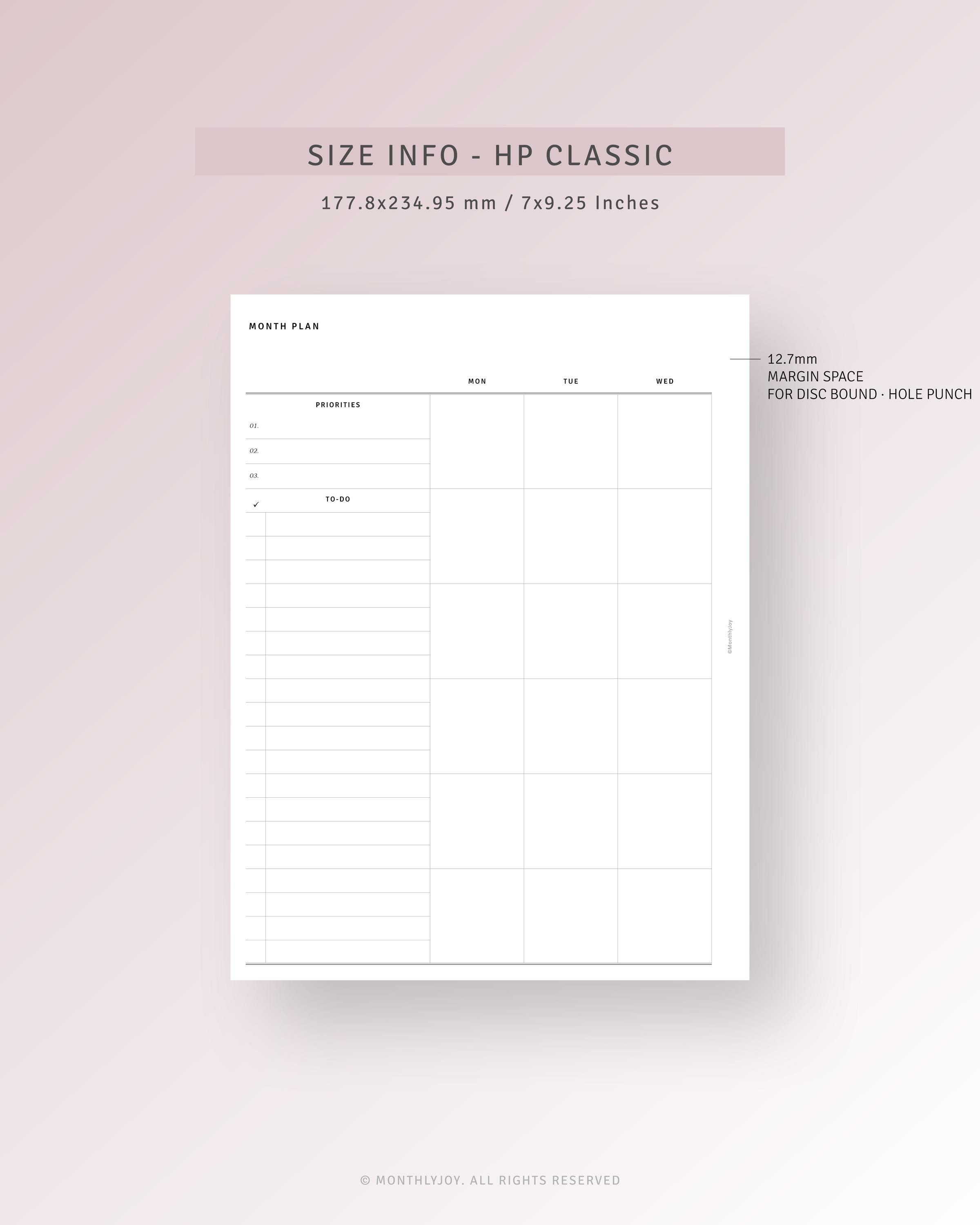 Undated Monthly Planner on 2 Pages Printable Month at A Glance, Blank ...