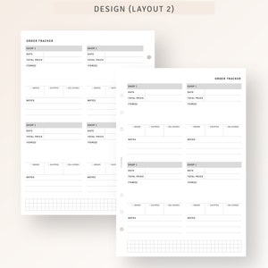 Online Order Tracker A5 Printable Planner Inserts, Shopping Spending ...