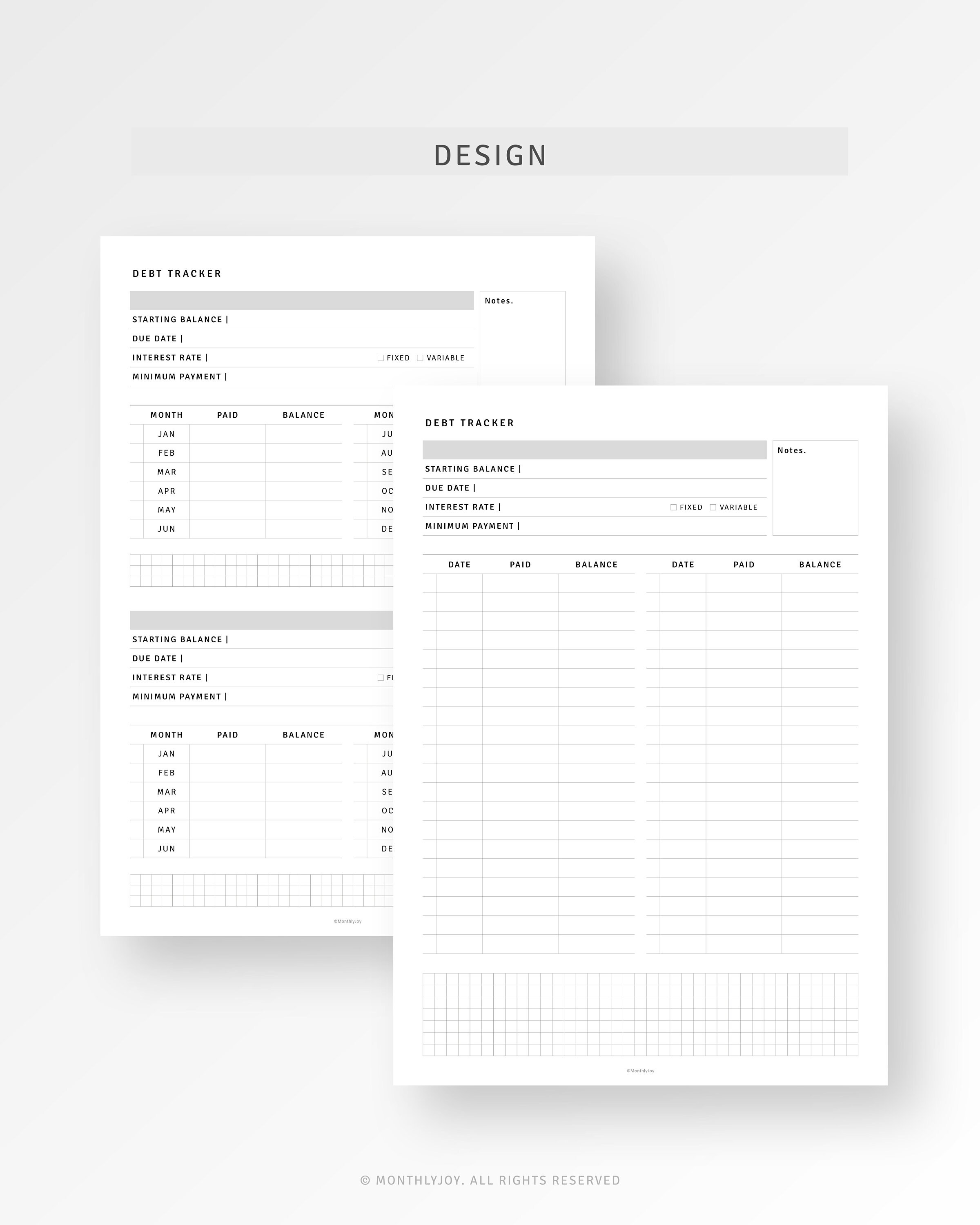 Debt Tracker A4/letter Printable Fillable Inserts, Student Loan ...