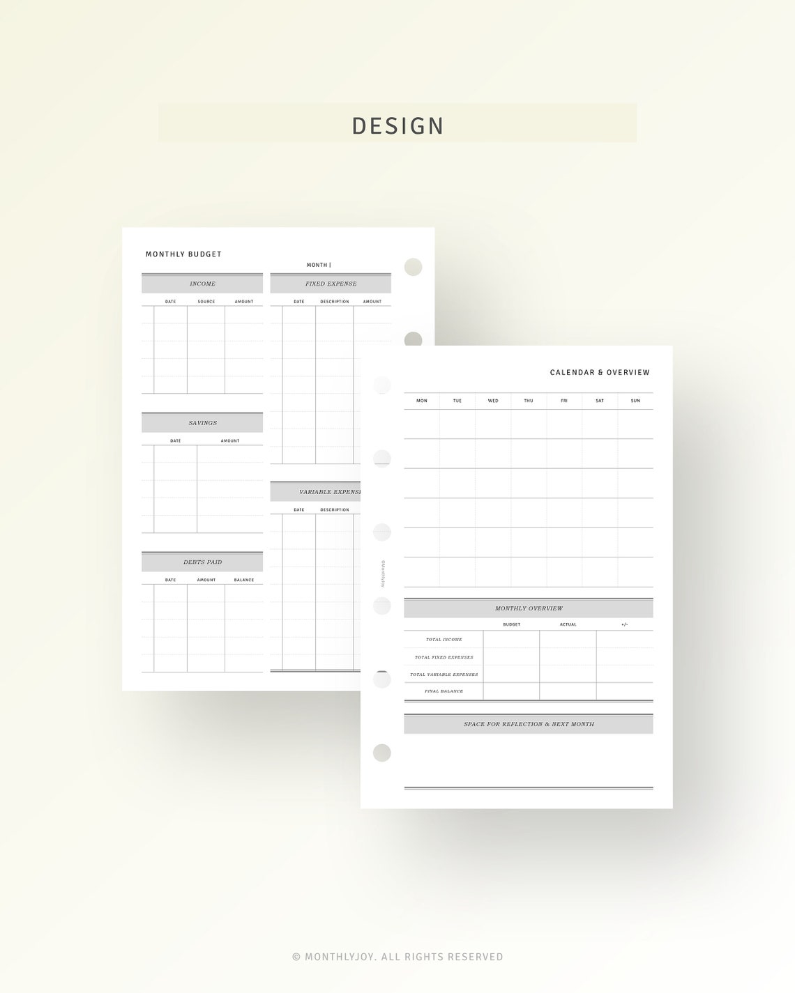 Printable Budget Planner Pocket Size Inserts, Bill Organizer Template ...