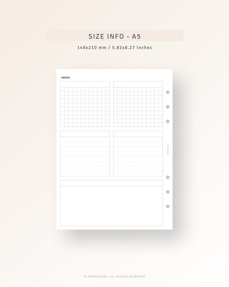 Printable Inbox Tracker A5 Planner Inserts Inbox Check List - Etsy