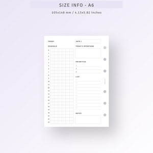 24 Hour Planner A6 Inserts Printable Time Blocking Work Schedule ...