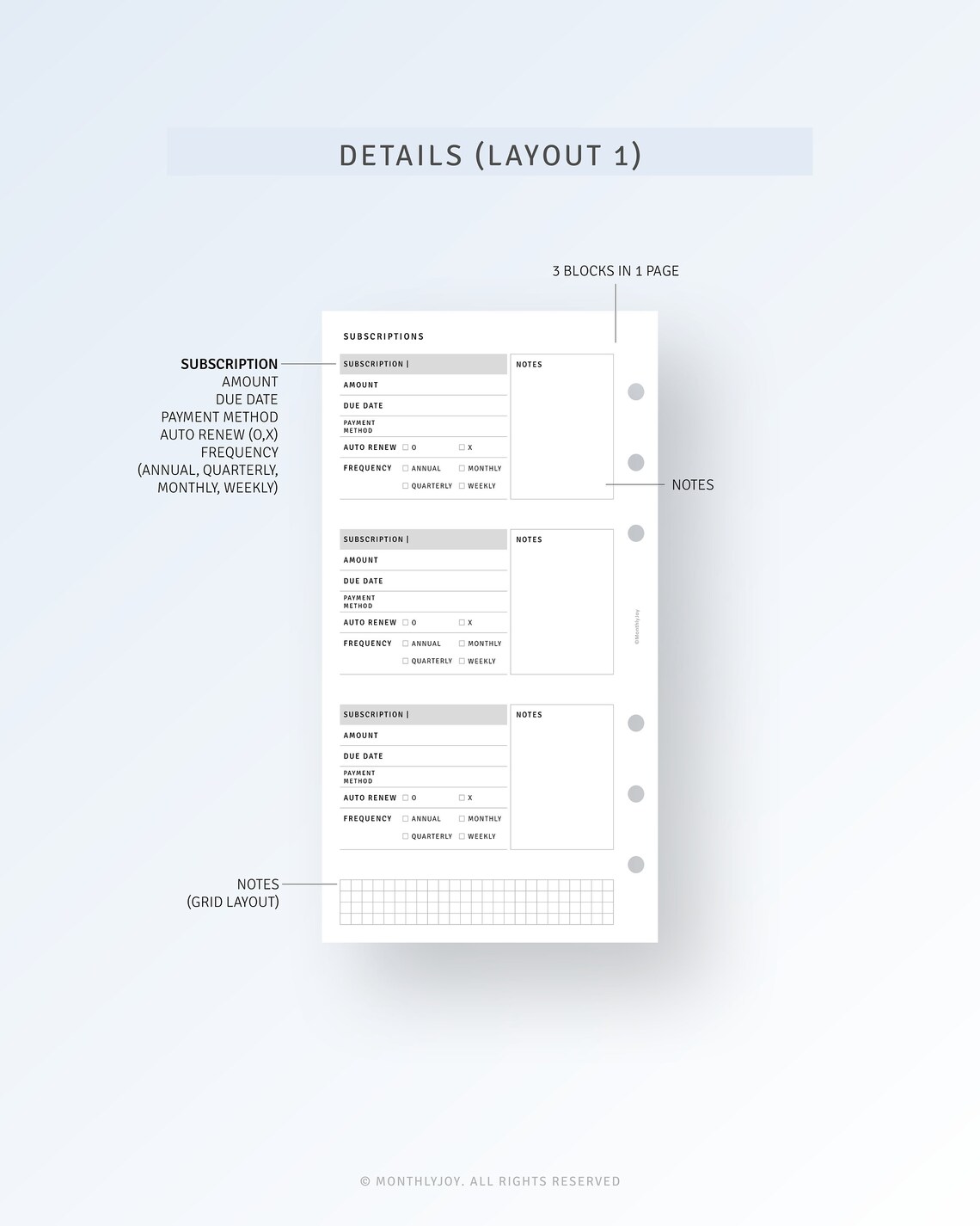 Personal Ring Subscription Tracker Printable Inserts - Etsy