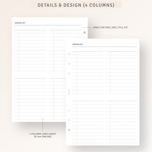 A5 Inserts, Checklist Template Printable Get It Done List Page, Weekly ...