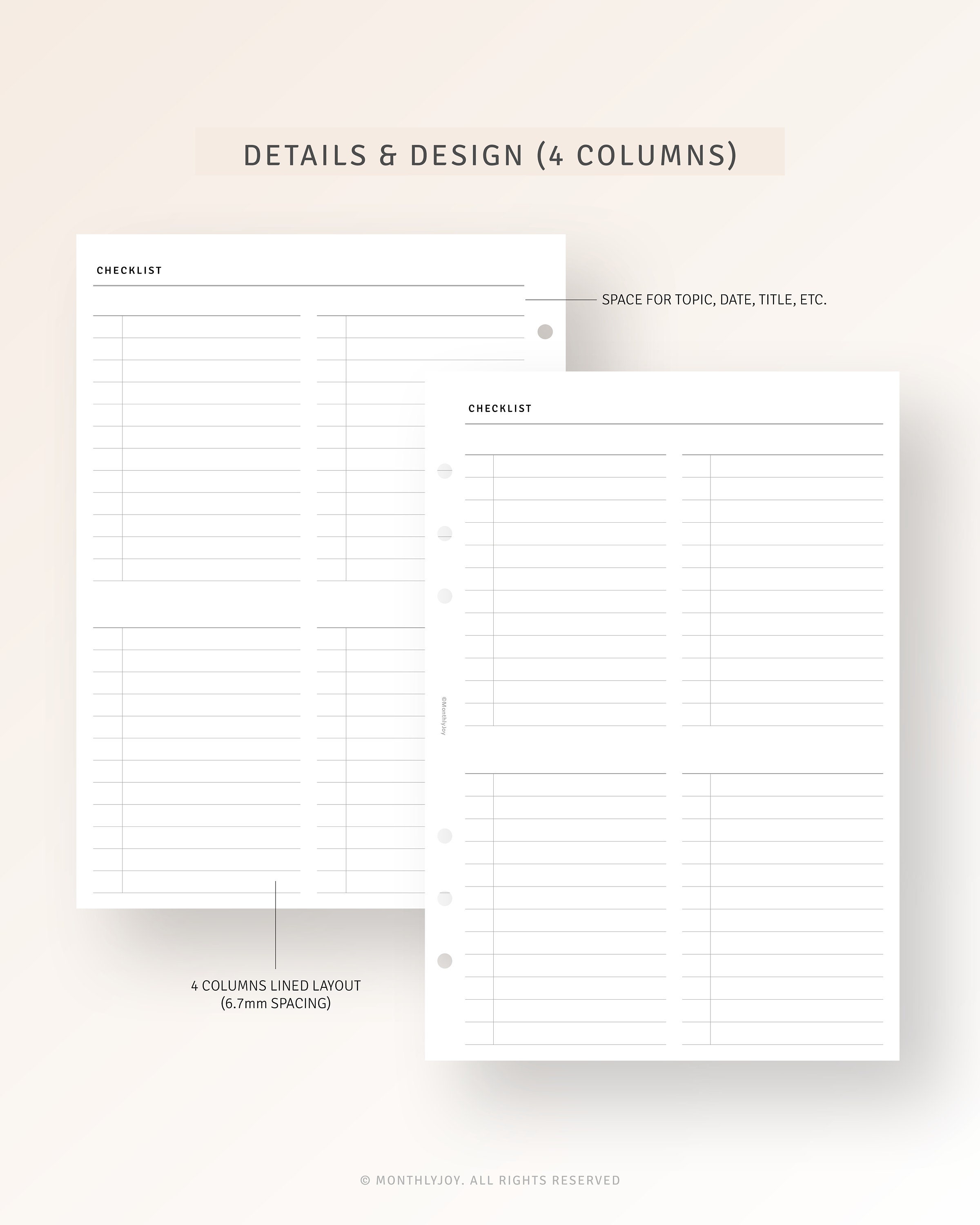 A5 Inserts, Checklist Template Printable Get It Done List Page, Weekly ...