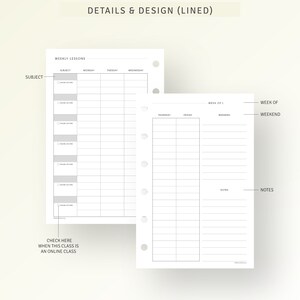 Weekly Lesson Planner Pocket Size Printable Multiple Subjects - Etsy