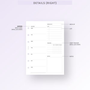 Weekly + Priority Matrix Planner A6 Inserts Printable Undated Weekly ...