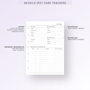 Pet Planner Printable A6 Ring, Puppy Health Information Organizer ...