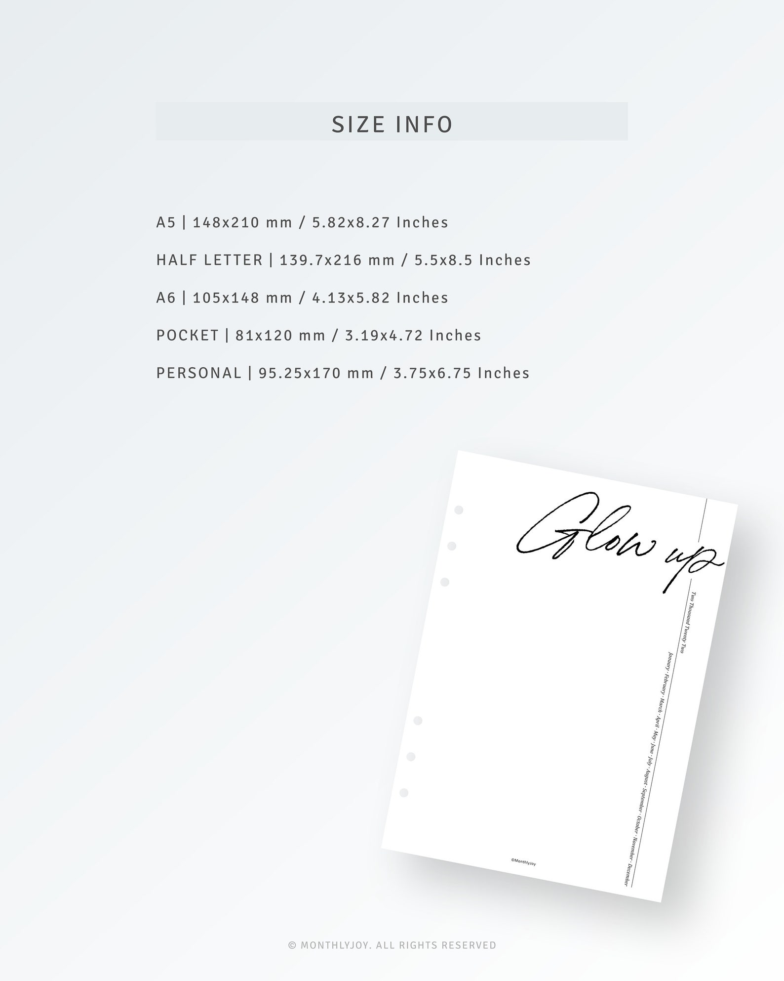 5 Planner Dashboard Printable Template, Minimalist Dashboard, A5, Half ...