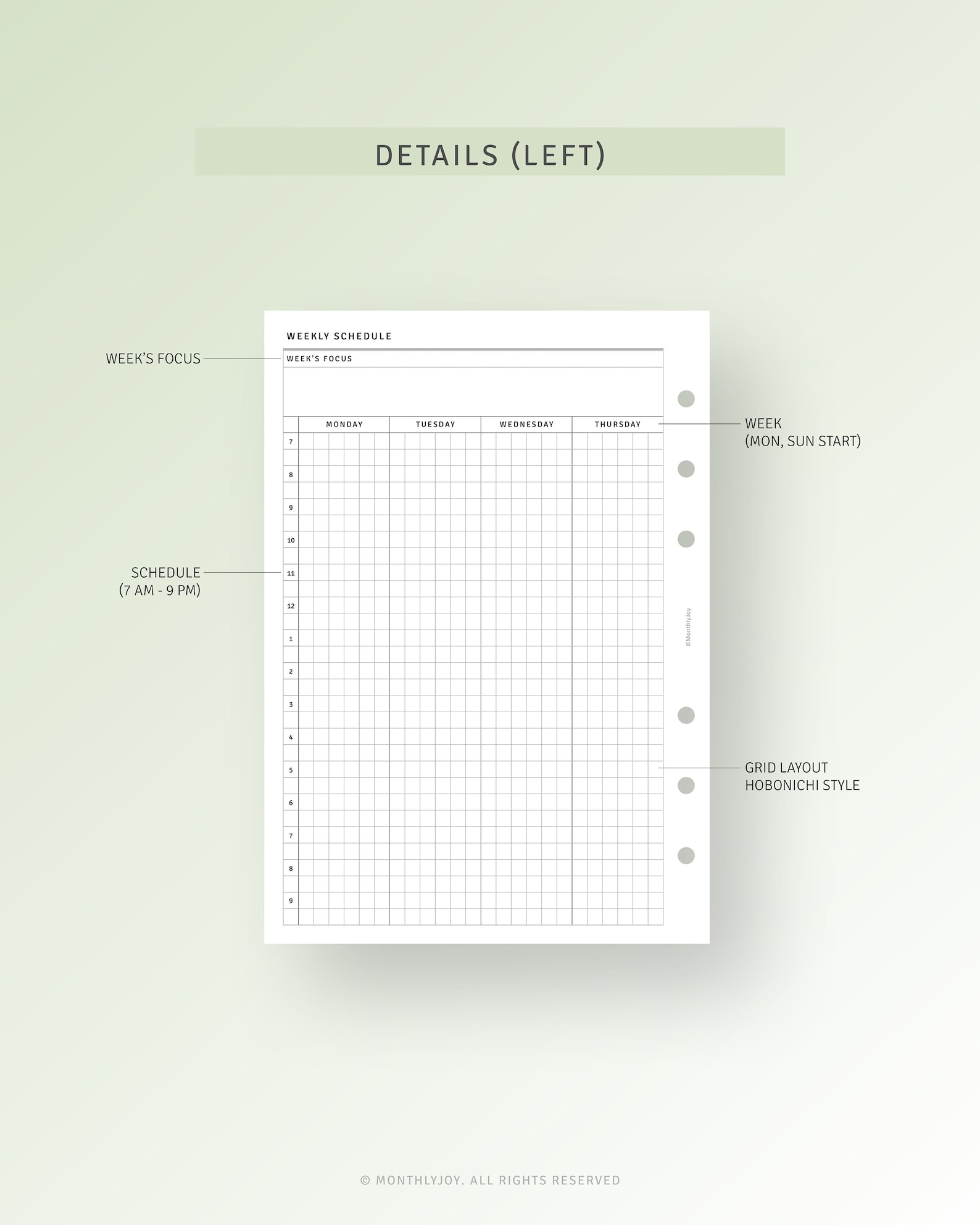 Weekly Schedule Template Personal Wide Printable Weekly | Etsy