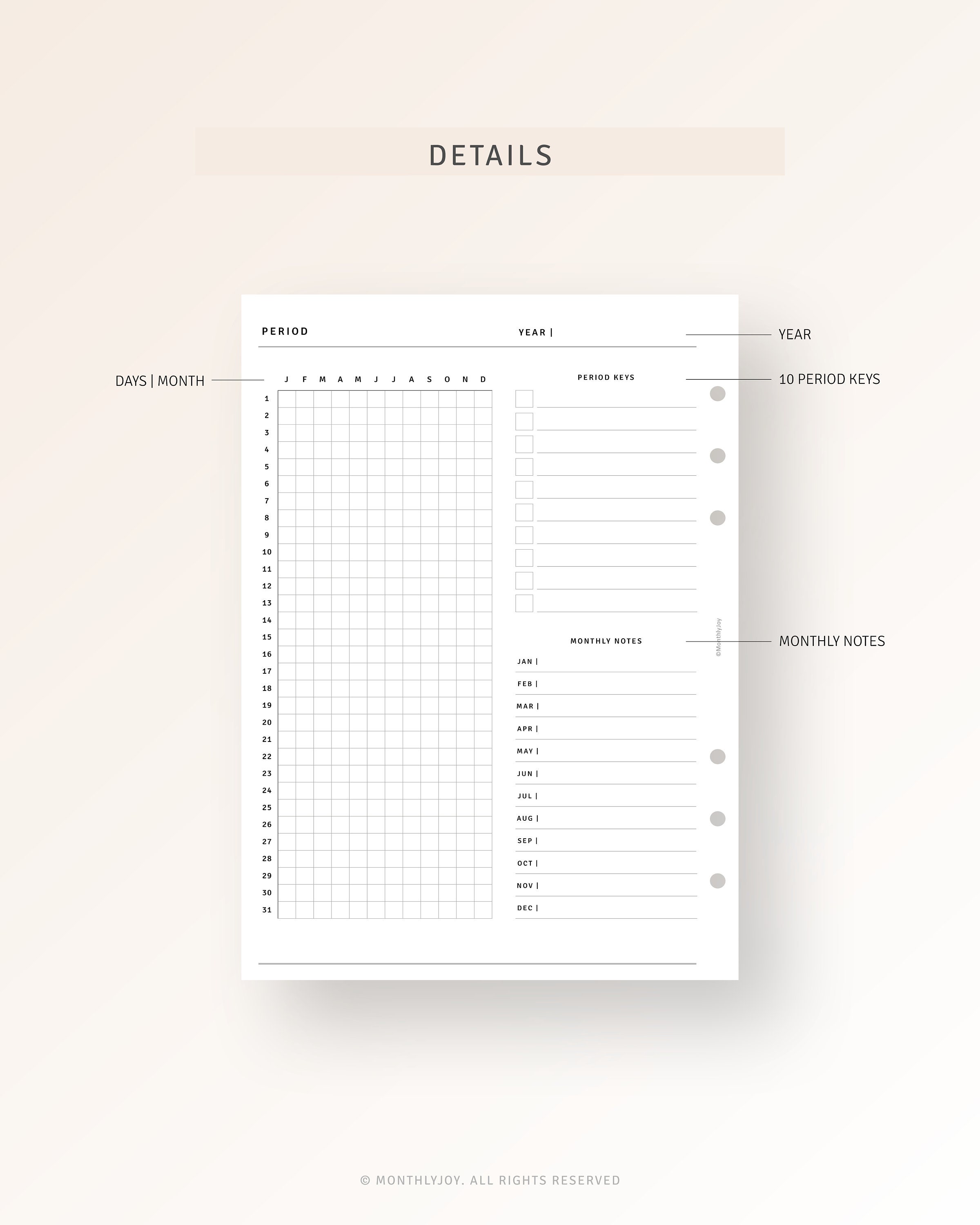 Period Tracker Printable A5 PDF Menstrual and Cycle Tracker Journal ...