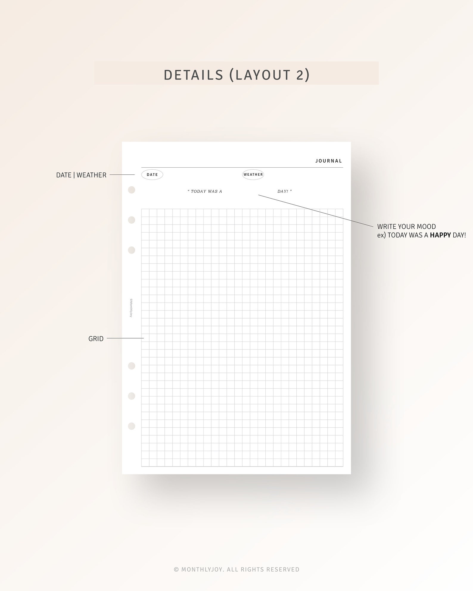 Daily Journal A5 Planner Inserts Printable Daily Mood Diary - Etsy