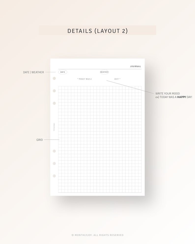 Daily Journal A5 Planner Inserts Printable Daily Mood Diary - Etsy