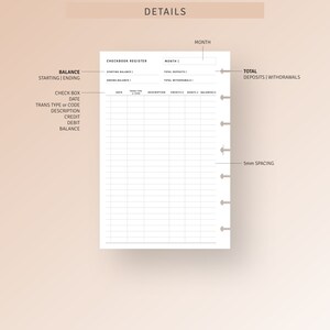 Checkbook Register HP Mini Printable Inserts, Spending Log, Transaction ...