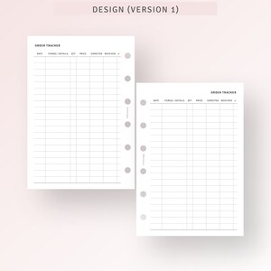 Order Tracker Printable Pocket Plus Planner Inserts, Online Shopping ...