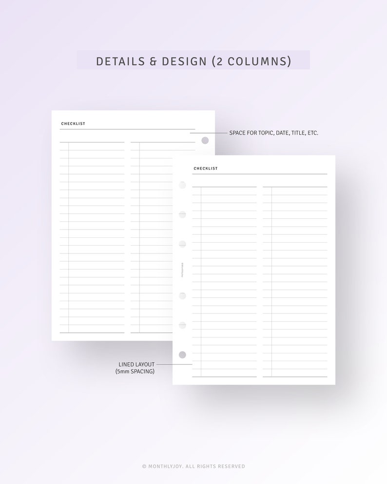 Checklist Template A6 Planner Inserts Printable Get It Done - Etsy