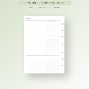 Routine Tracker Printable Personal Wide Inserts, Daily To-do List ...