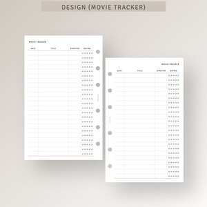 Printable Movie Journal Tracker FC Compact Inserts, TV Series Planner ...