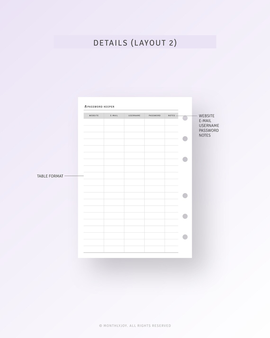 Password Tracker Printable A6 Inserts Password Log Planner - Etsy
