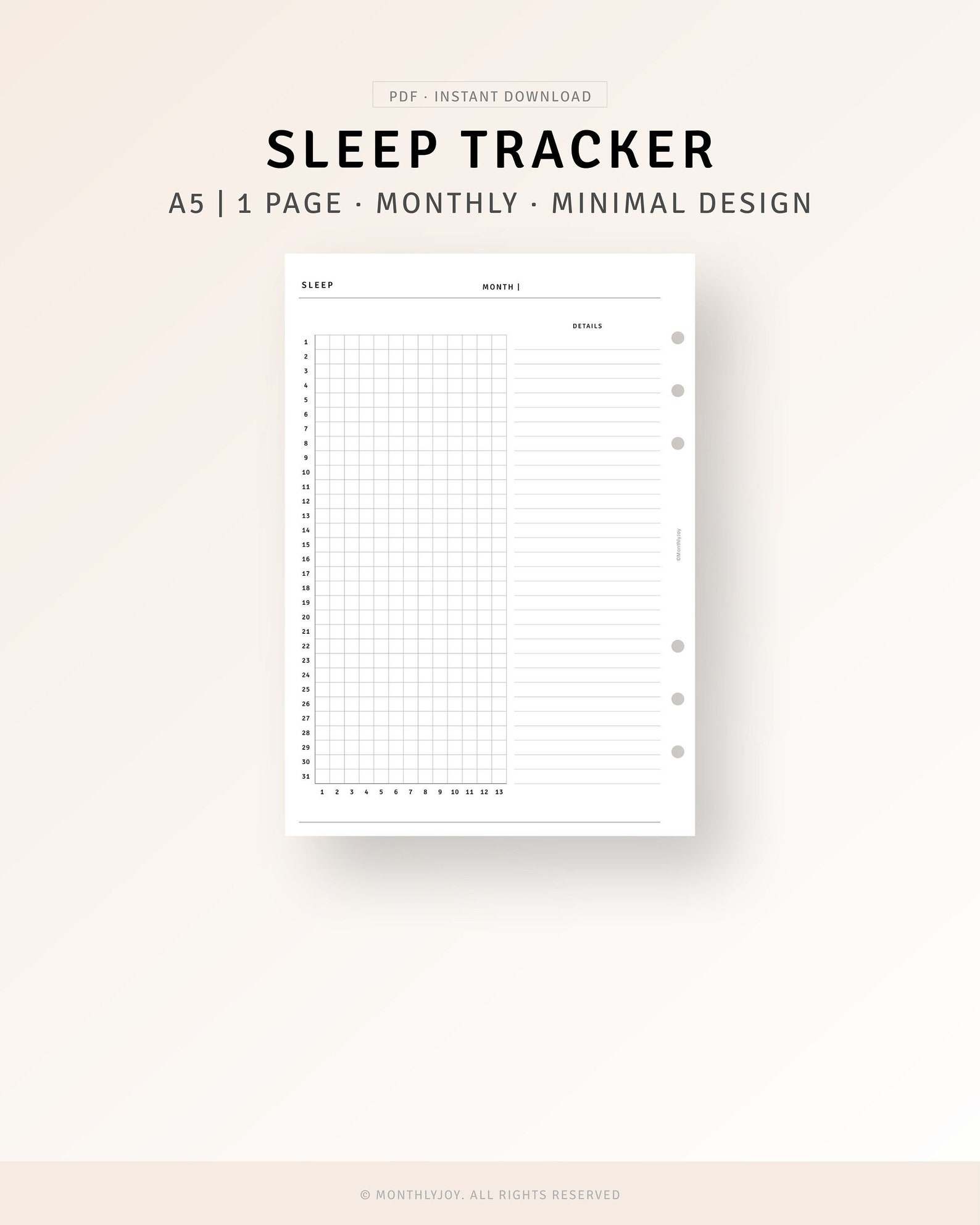 Sleep Tracker A5 Planner Inserts Printable Sleeping Log - Etsy