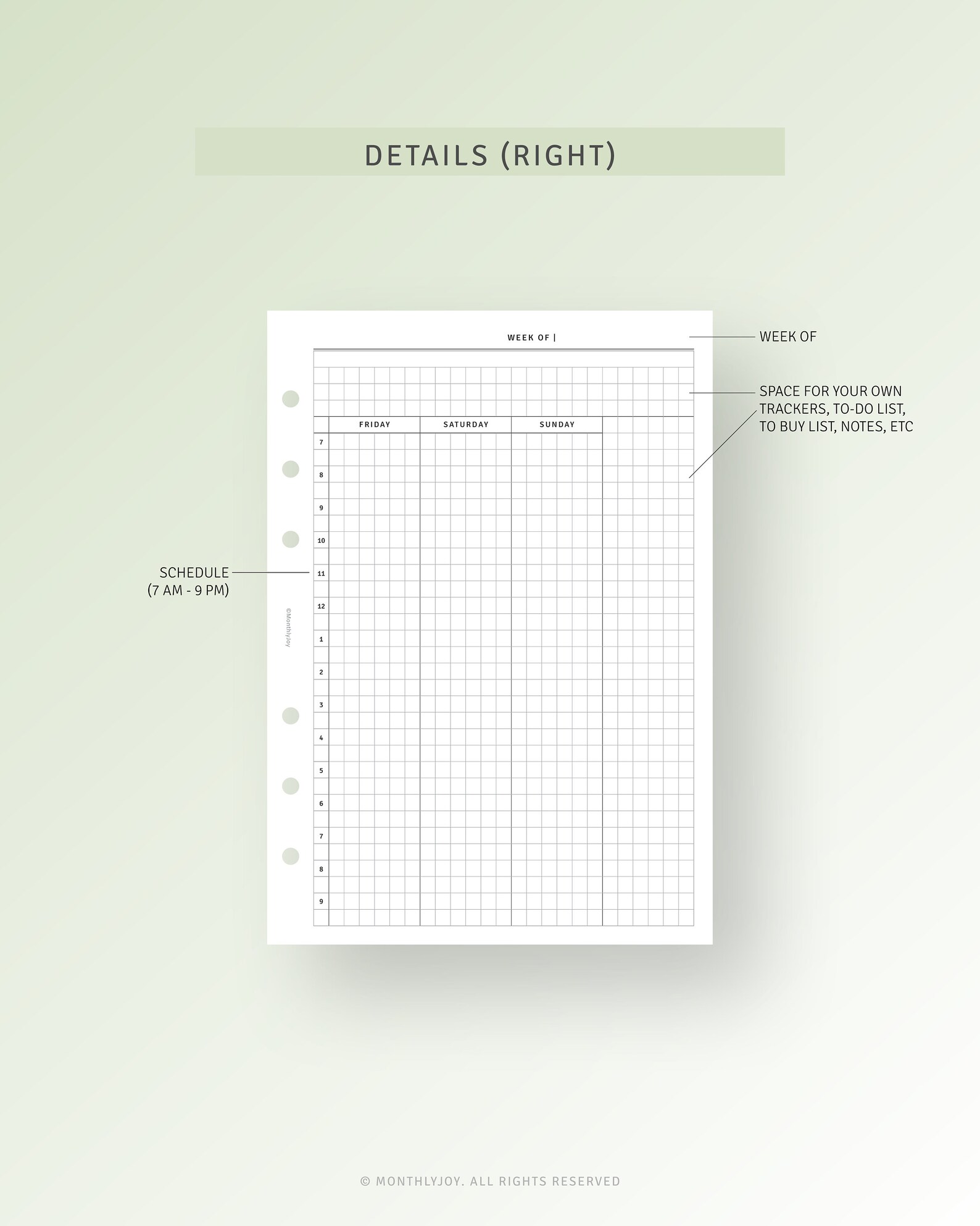 Weekly Schedule Template Personal Wide Printable, Undated Weekly Hourly ...