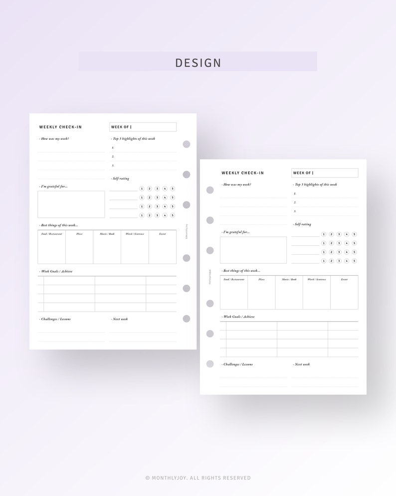 Weekly Review Printable A6 Inserts, Week Reflection Journal, Weekly ...