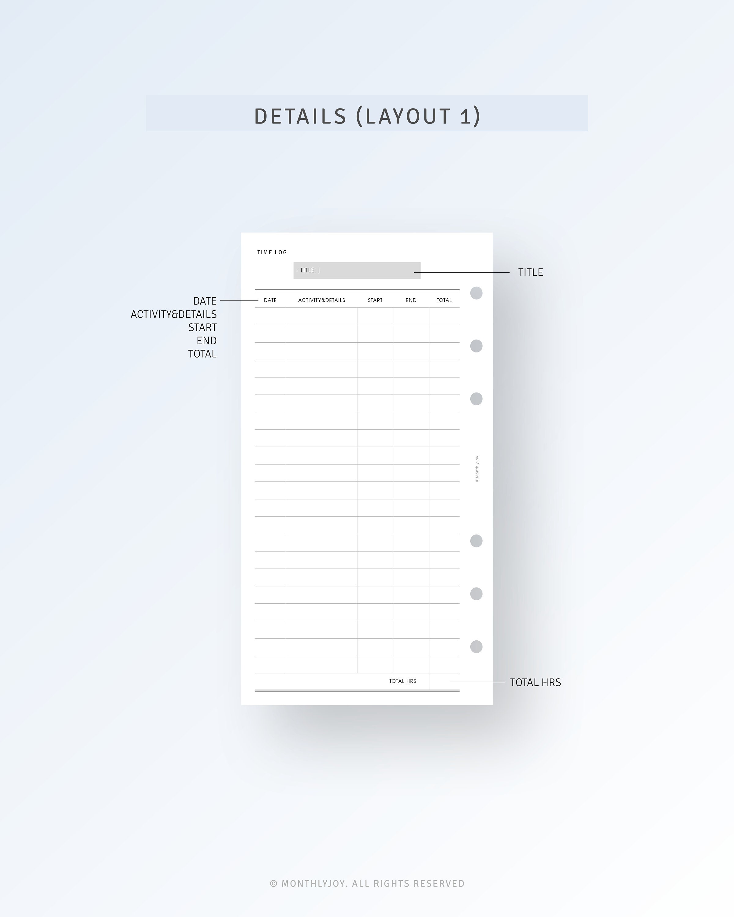 Personal, Work Time Log Sheet Printable, Activity Tracker, Work From ...