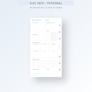 Week in Review Printable Personal Inserts, Weekly Reflection Journal ...