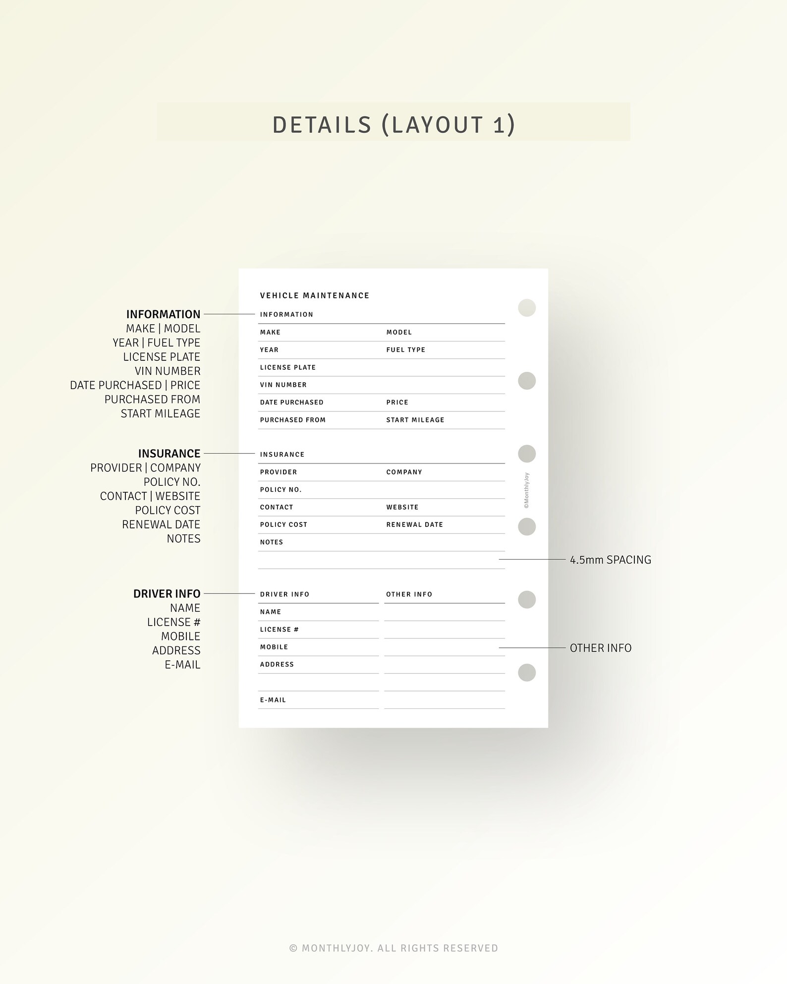 Car Maintenance Checklist Pocket Planner Printable Car Oil - Etsy