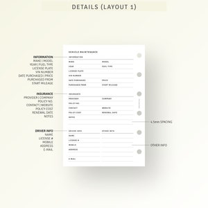 Car Maintenance Checklist Pocket Planner Printable Car Oil Change ...