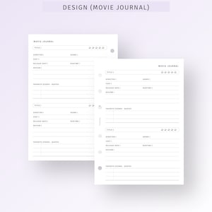 Movie Tracker Printable Movie Journal A6 Inserts, Cinema TV Series ...