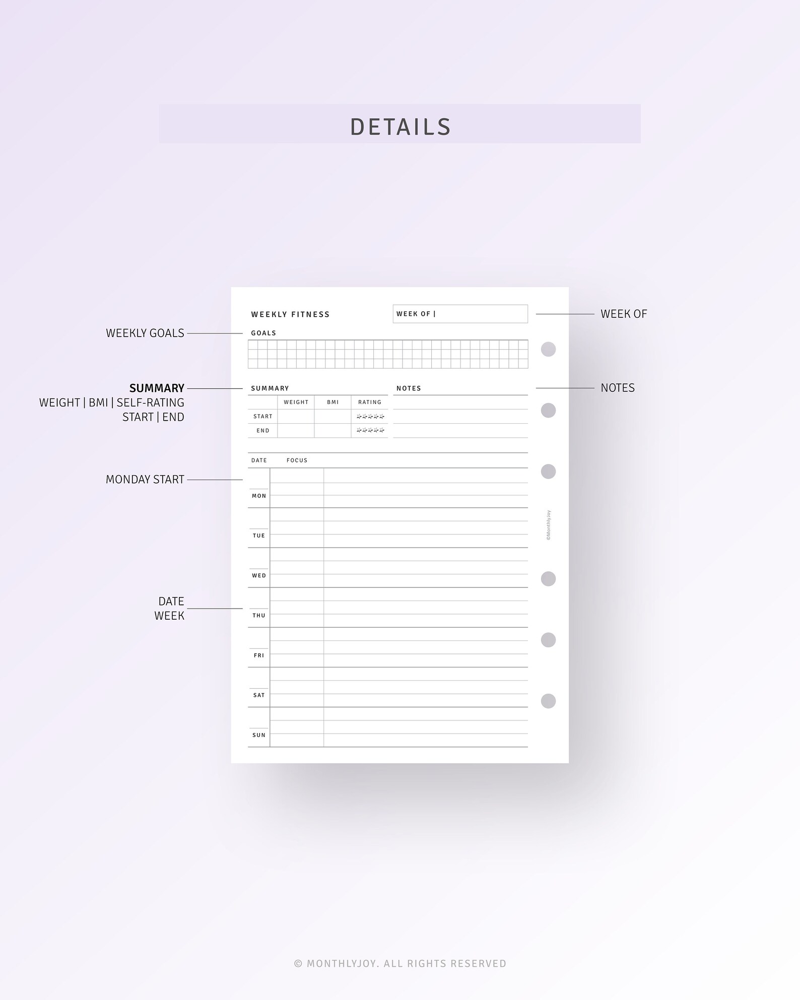 Workout Tracker Printable A6 Inserts, Fitness Calendar Template PDF ...