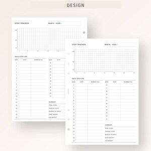 Step Tracker Printable A5 Inserts Weight Loss Tracker - Etsy