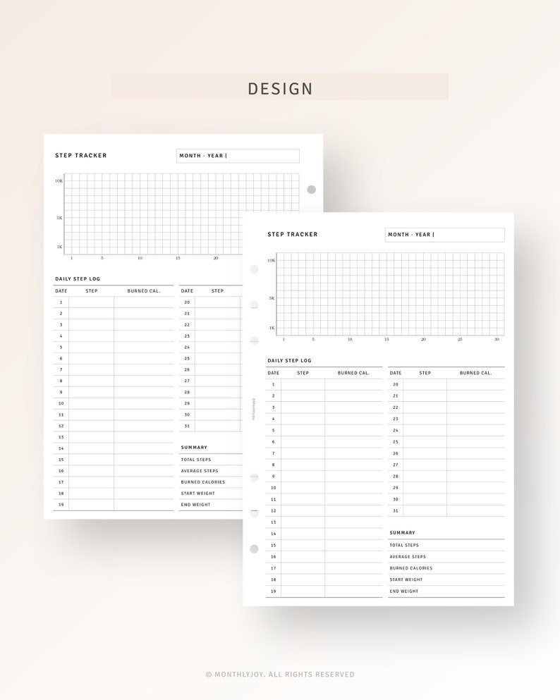 Step Tracker Printable A5 Inserts Weight Loss Tracker - Etsy
