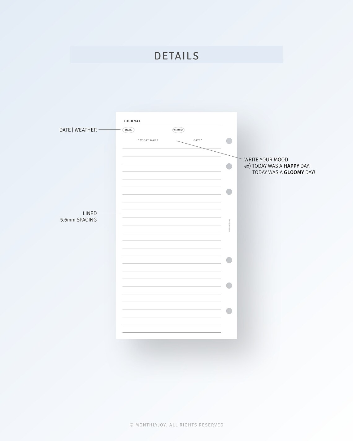 Personal Daily Journal Planner Printable Blank Daily Journal | Etsy