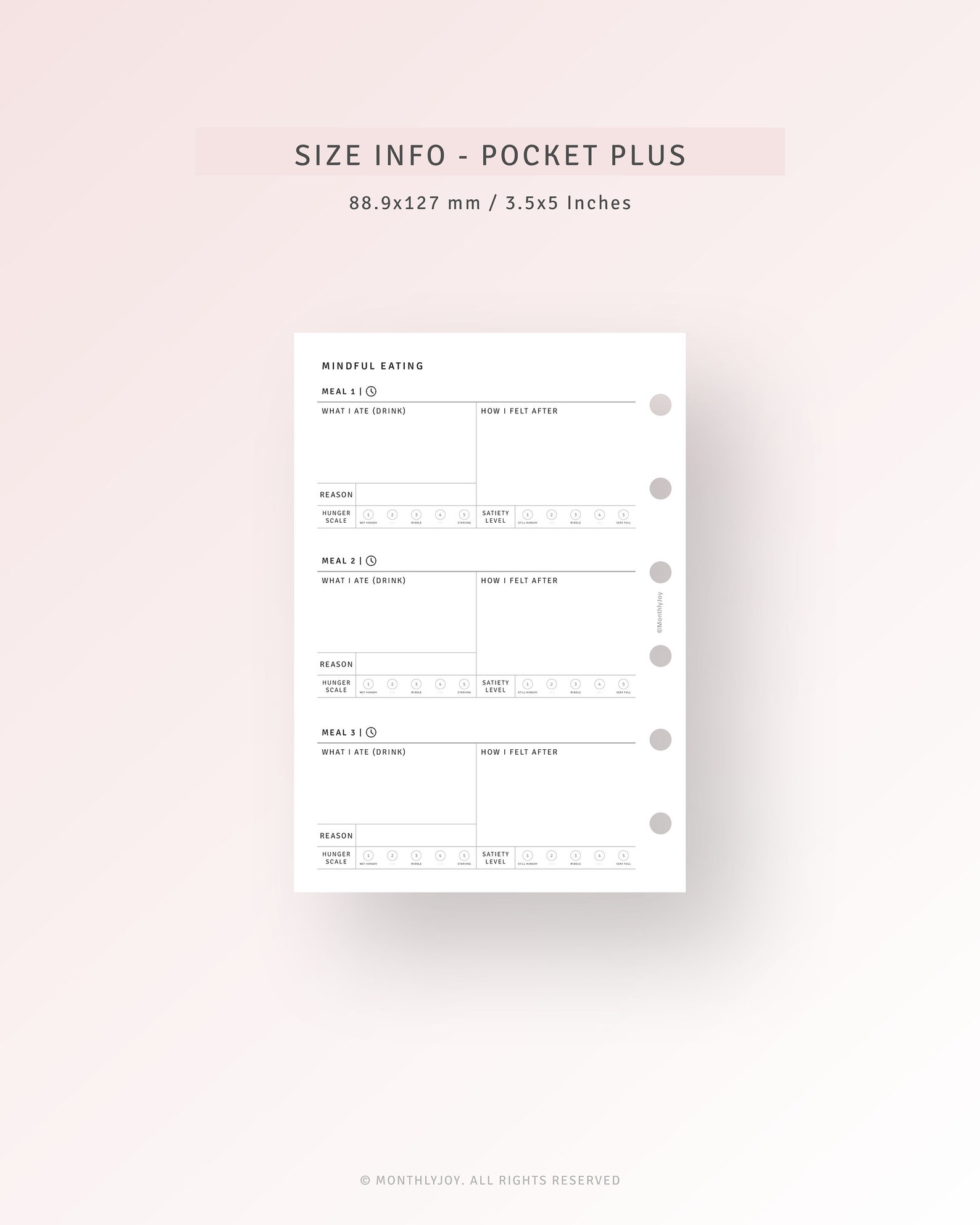 Mindful Eating Food Journal Printable Pocket Plus Inserts, Daily ...