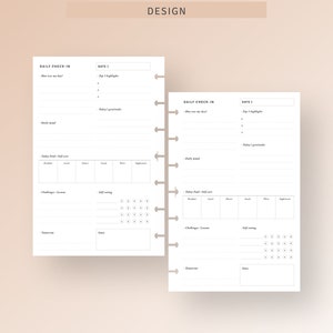 Day in Review HP Mini Inserts Printable Daily Reflection Self-care ...