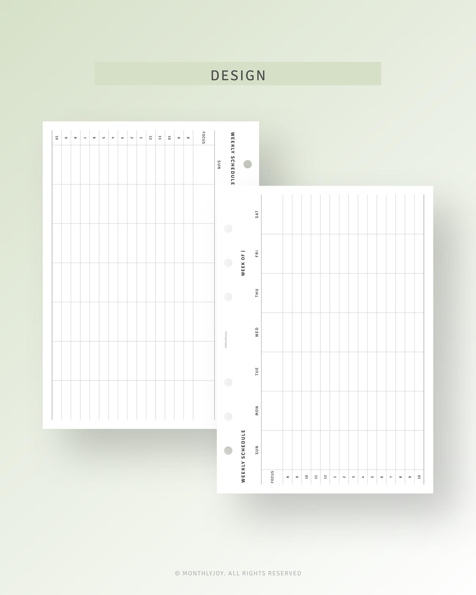 Printable Weekly Schedule Template, Week on One Page, Productivity ...