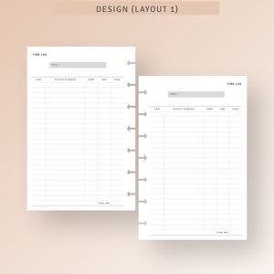 Time Log Tracker Printable HP Mini Inserts, Work Hours Log, Employee ...